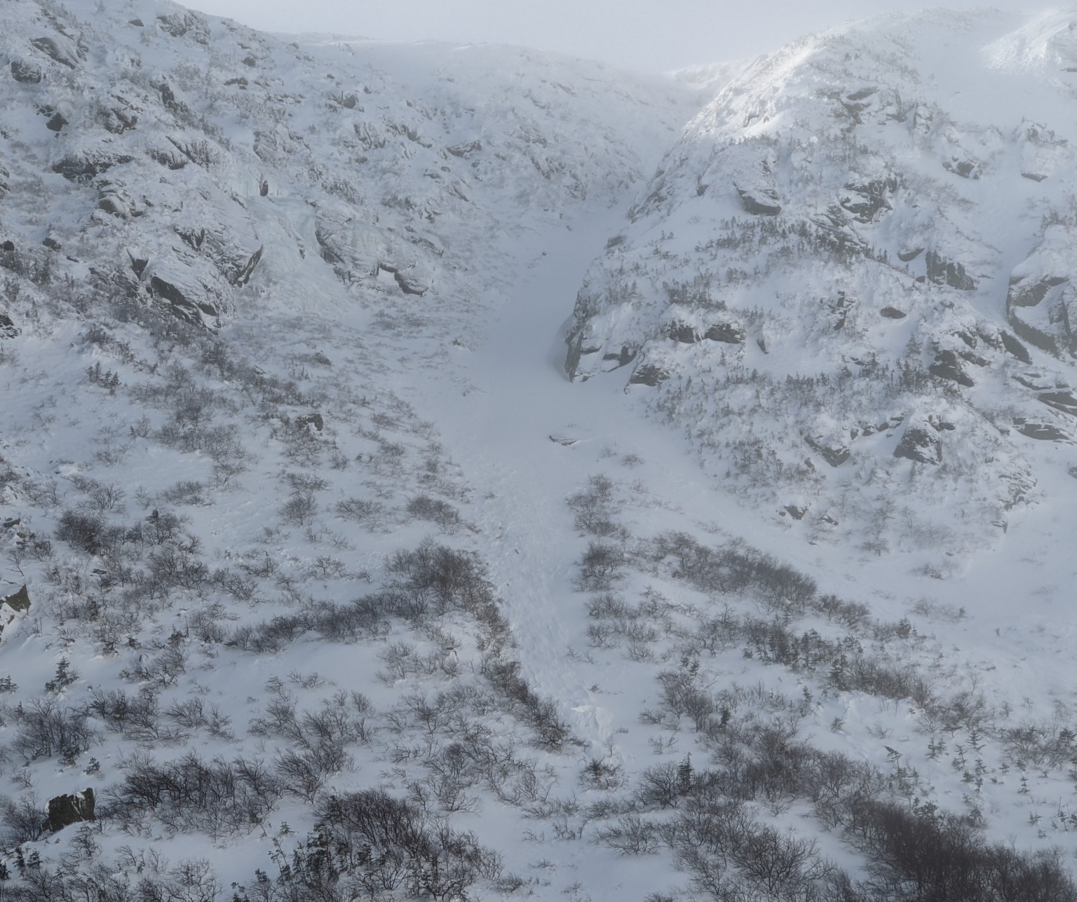 Human-triggered avalanche; Left Gully, Tuckerman Ravine – Mount ...