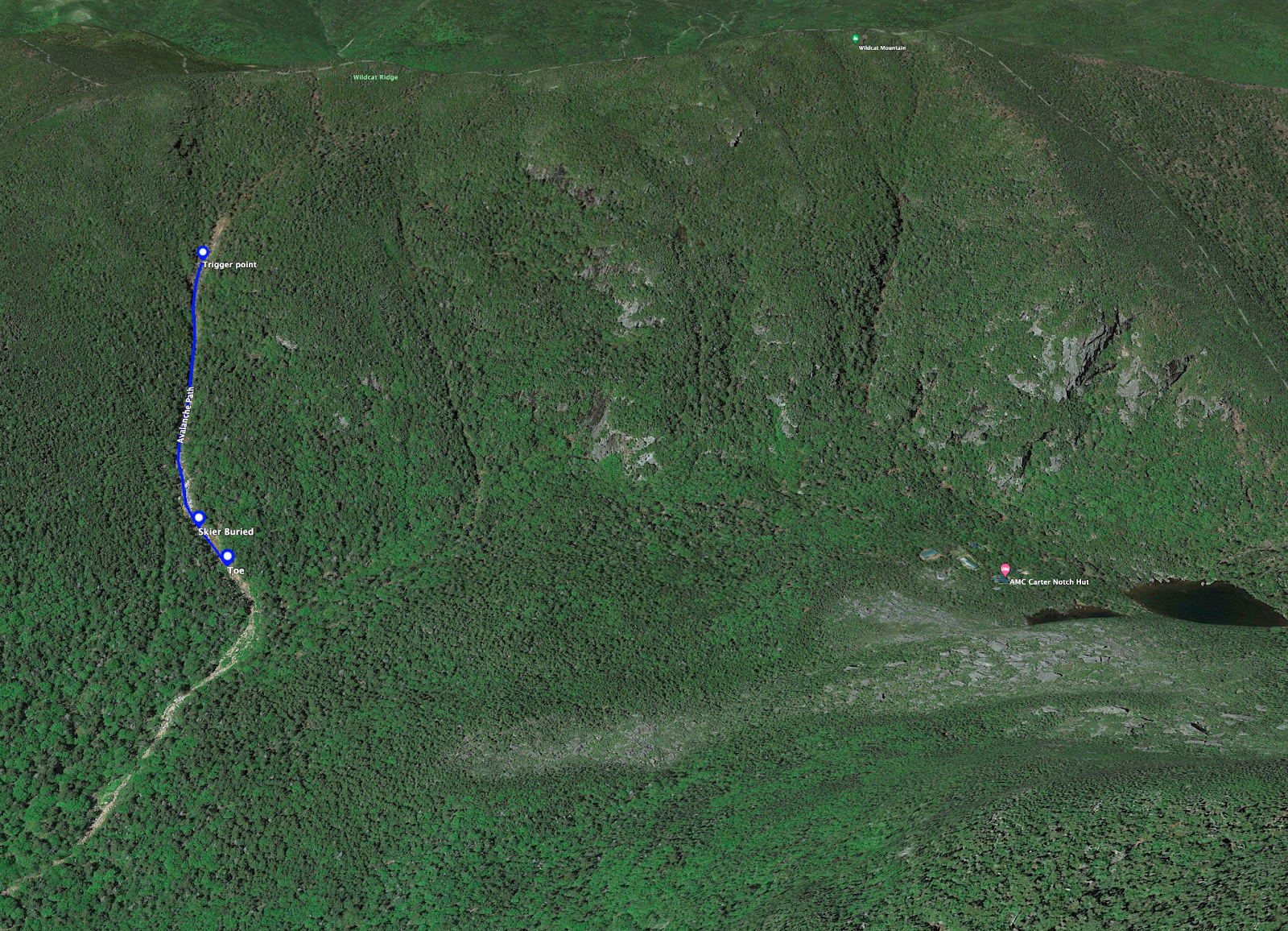 Skier-triggered avalanche; Wildcat B / Carter Notch – Mount Washington ...